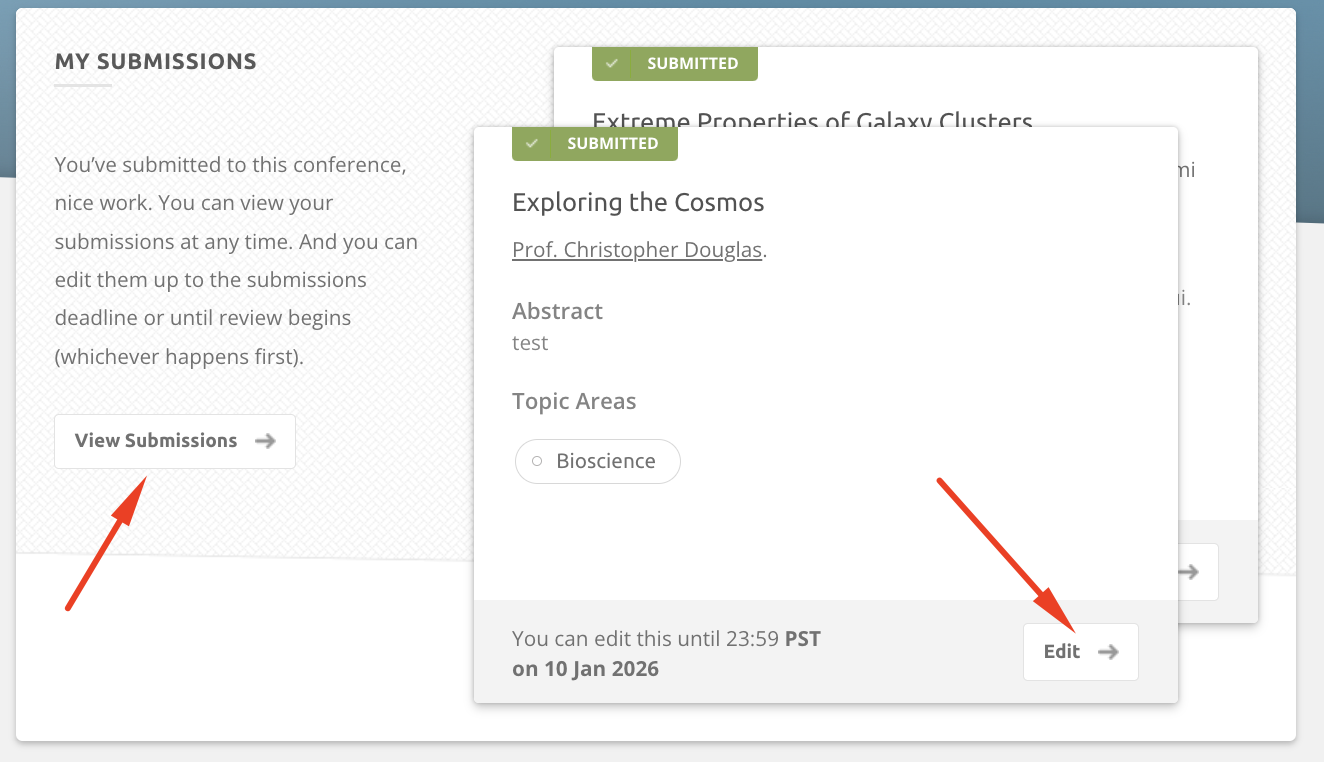 Editing your submission