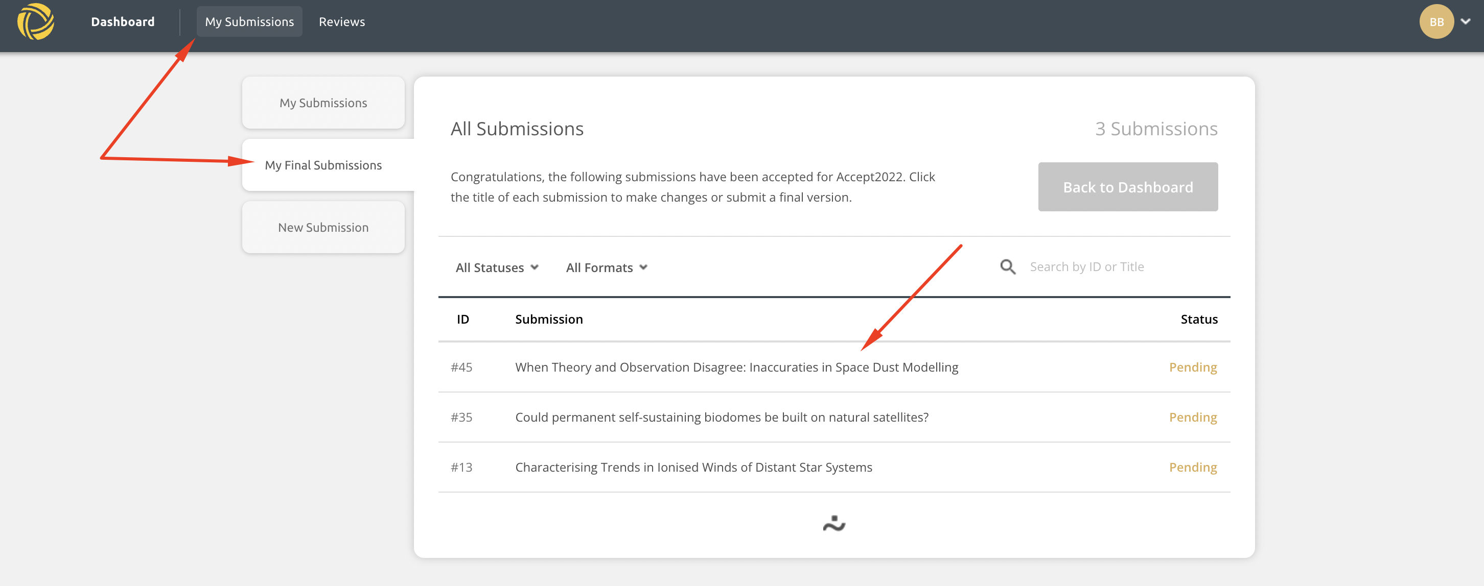 Completing your final submission